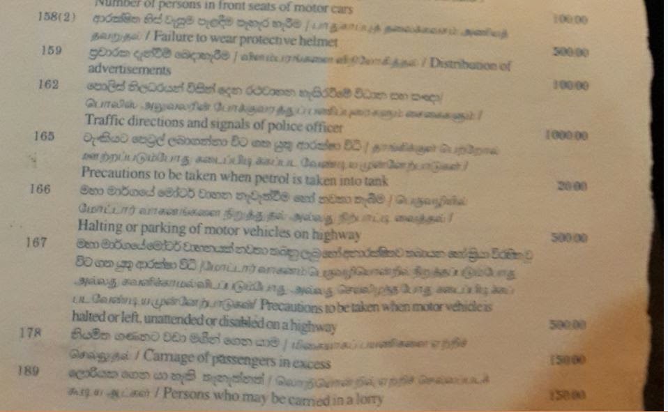 All about Sri Lanka: Spot fines in Sri Lanka Motor traffic police