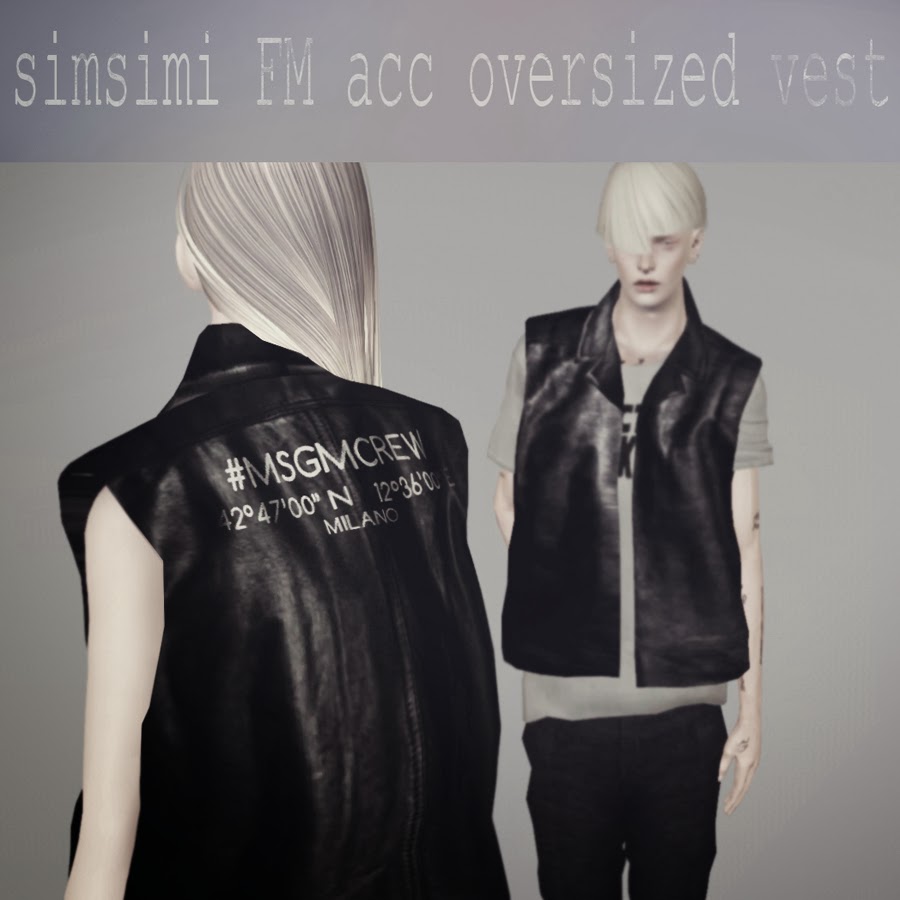 My Sims 3 Blog: Oversized Accessory Vest for Males and Females by Simsimi