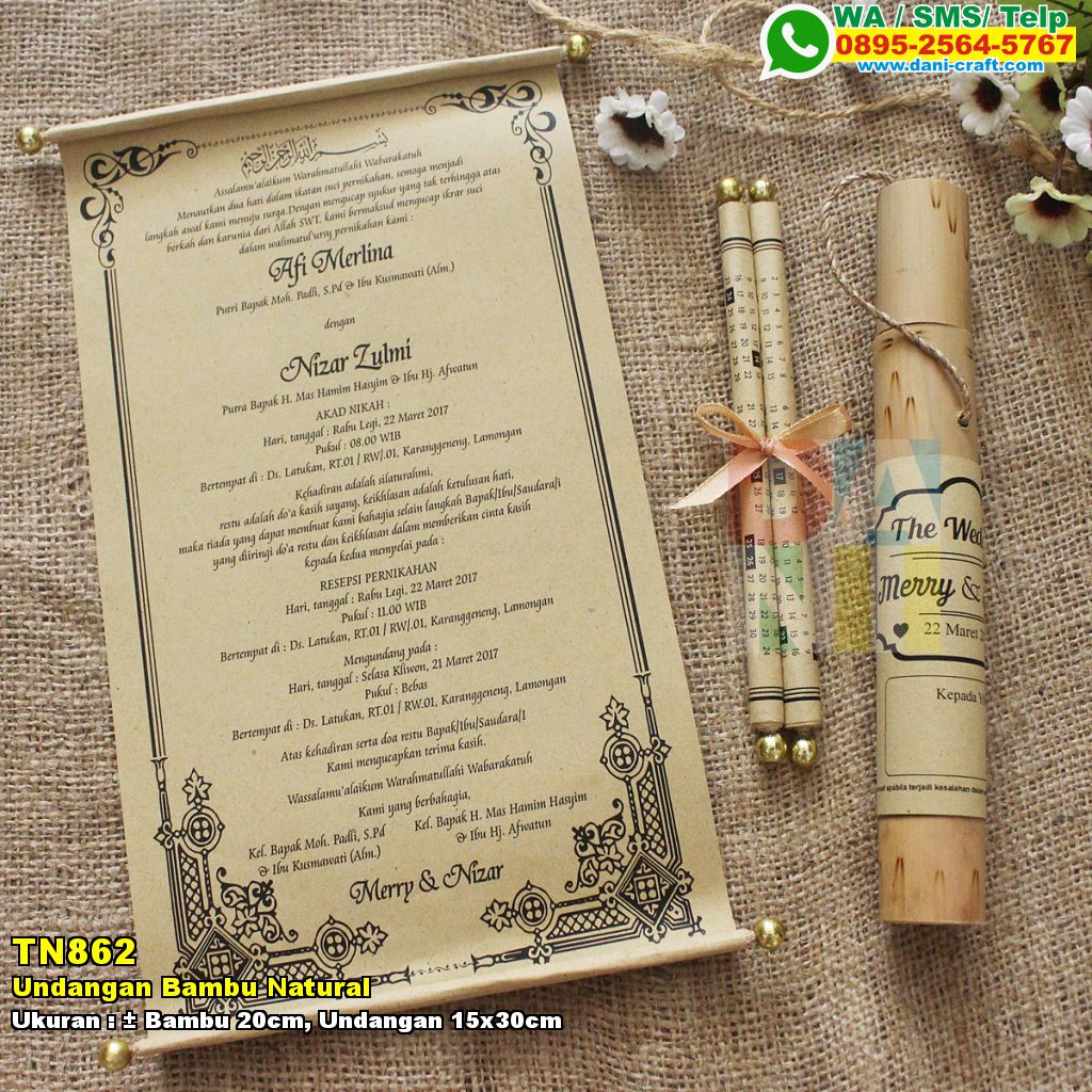 Undangan Bambu Natural | Souvenir Pernikahan