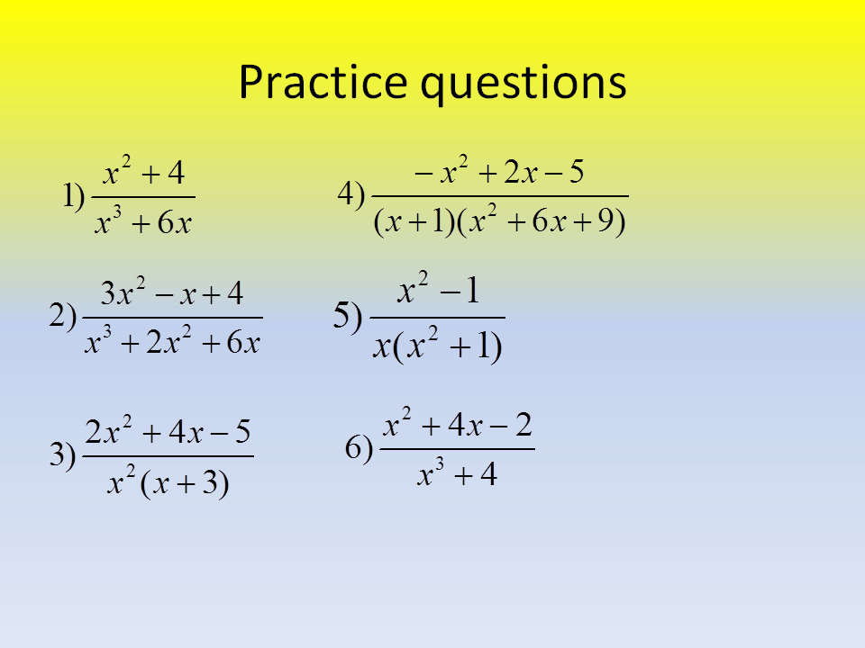 Math12: Chapter 1- Partial fraction