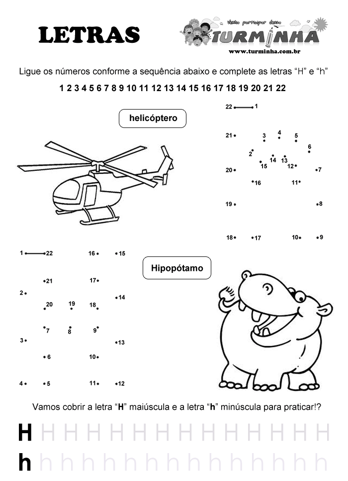 ENSINANDO E APRENDENDO COM A PROFª ANA ALICE: ATIVIDADES COM A LETRA H