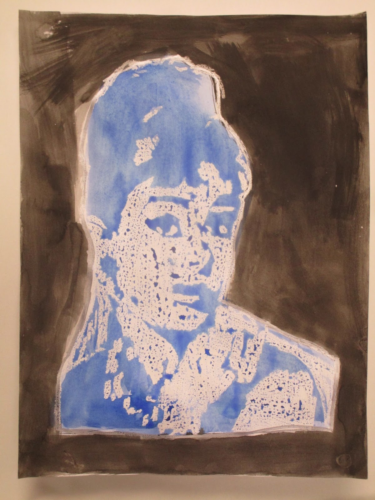 Coloring Outside the Lines: 8th grade wax resist watercolor portraits