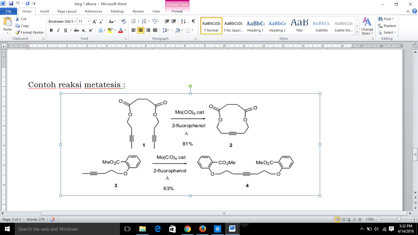 SINTESIS ALKUNA SECARA METATESIS