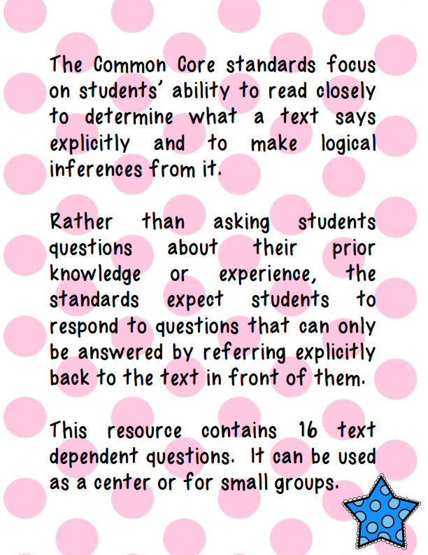 Ms. Third Grade: Common Core: Text Dependent Question Prompts