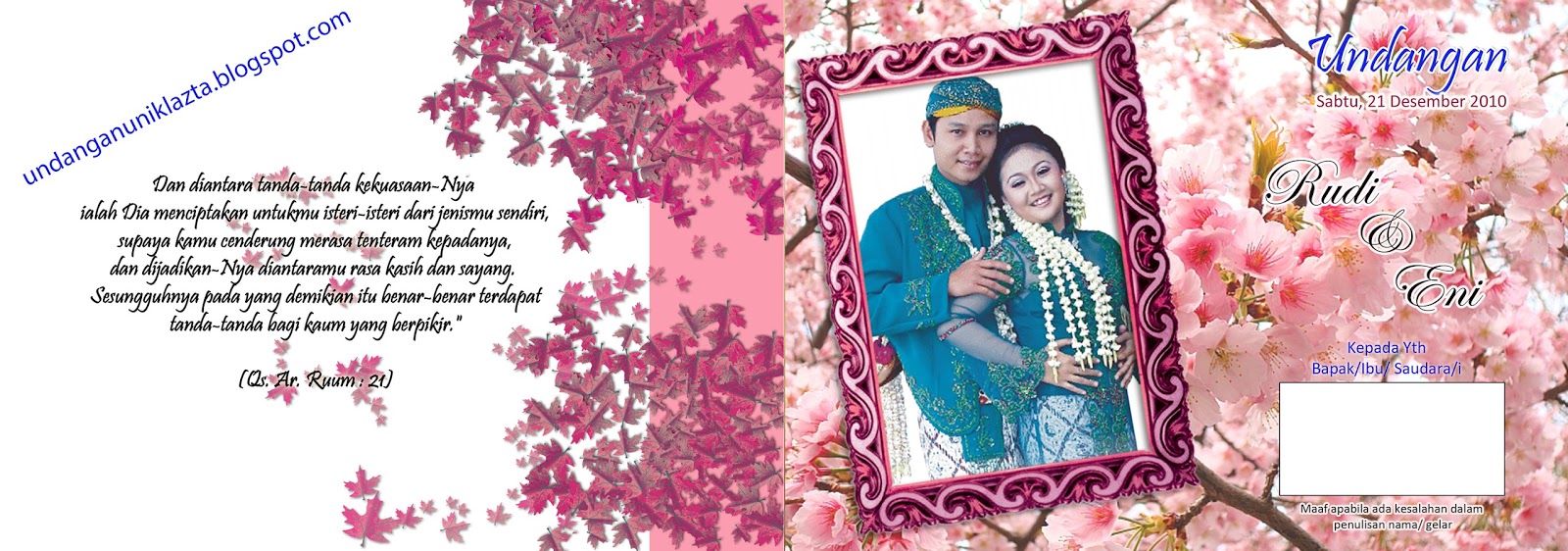 Undangan Model Sakura | Undangan Unik Lazta