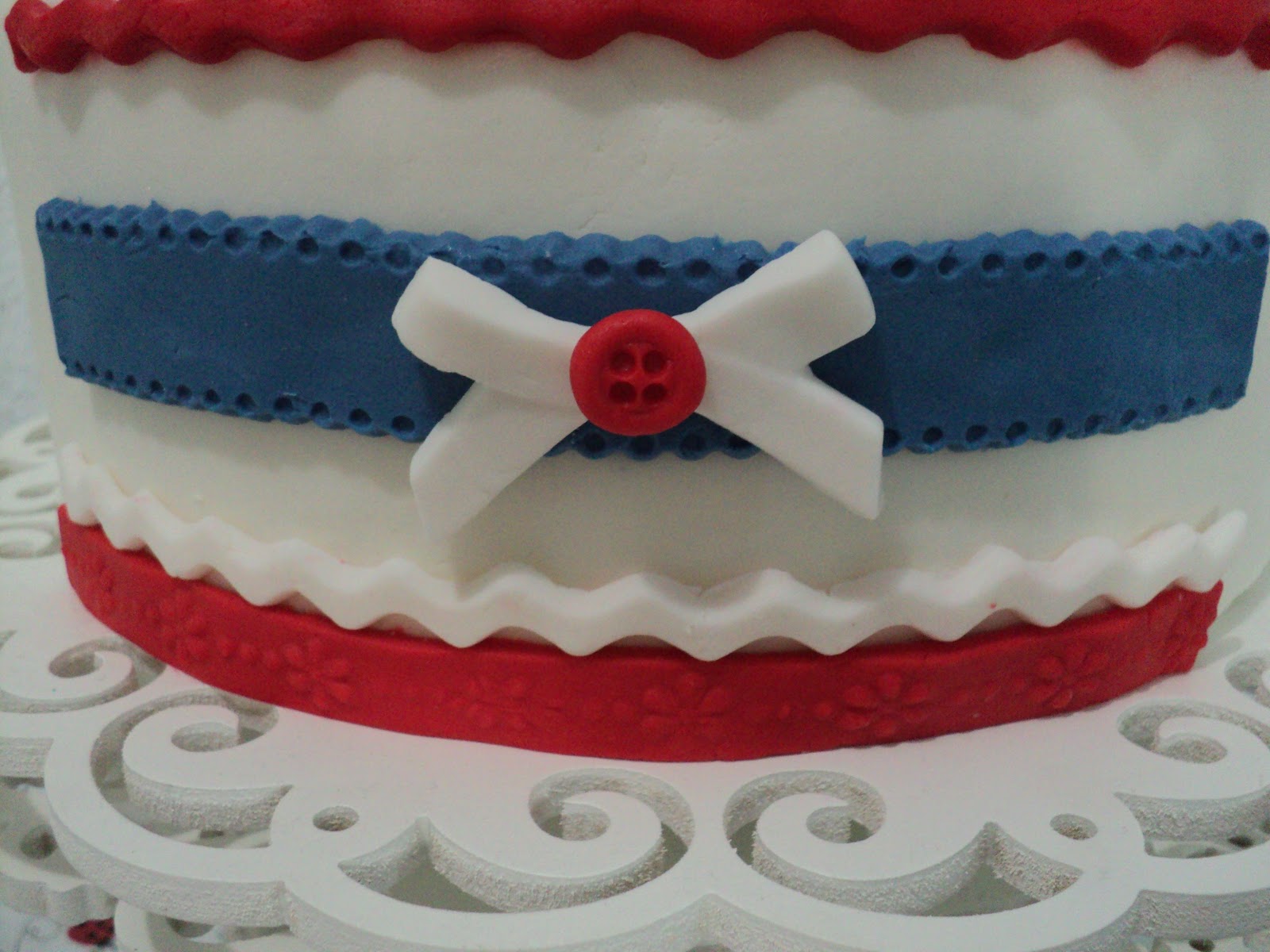 Doces Fofuras da Carol: BOLO DE BOTÕES - NAVY