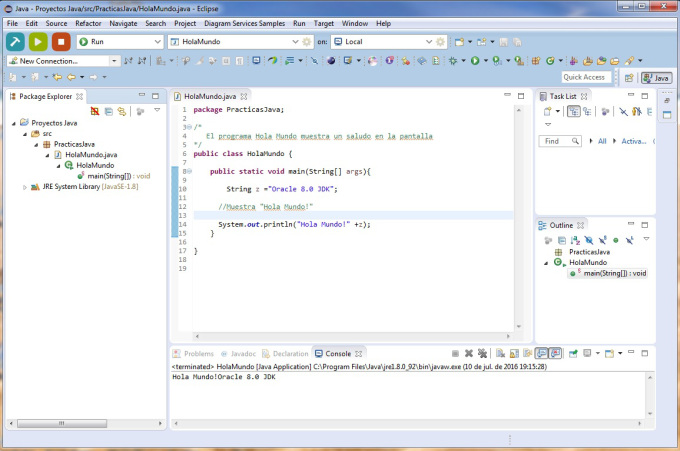 Configurar Java SE 8.0.x y compilar y ejecutar un programa básico por ...