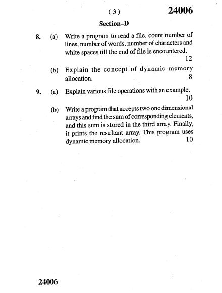 Mdu Cse 101 F Fundamentals Of Computer And Programming In C May 2015 Question Paper University