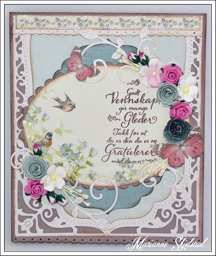 Mariannes papirverden.: Vennskapskort - Pion Design