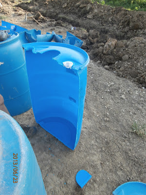 recycled homesteading : The gravel less septic system we came up with....