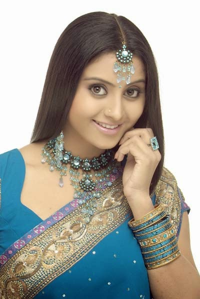 Actress Sunitha Varma Spicy Blue Saree Stills - Cine Gallery