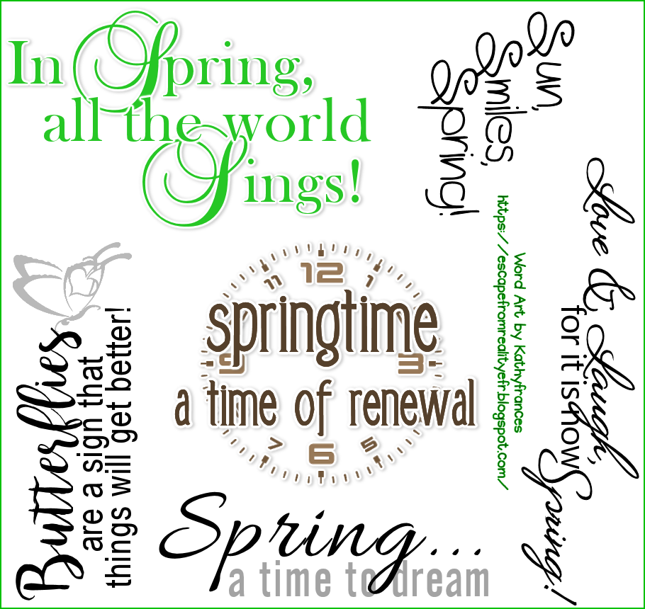 Escape From Reality Blog: FTU Spring Word Art by Kathyfrances