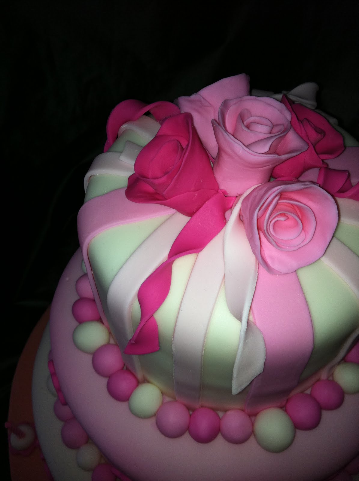 Jocelyn's Wedding Cakes and More....: 3-tiered cake/1st birthday cake ...