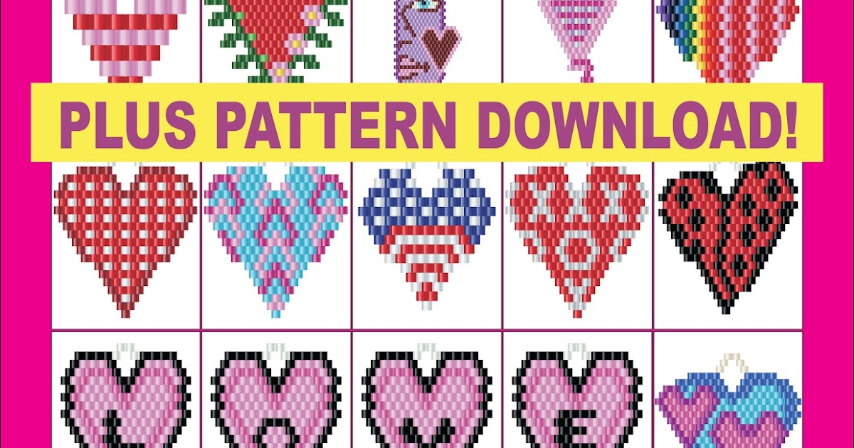 Brick Stitch Bead Patterns Journal: 128 Hearts Pattern Vault