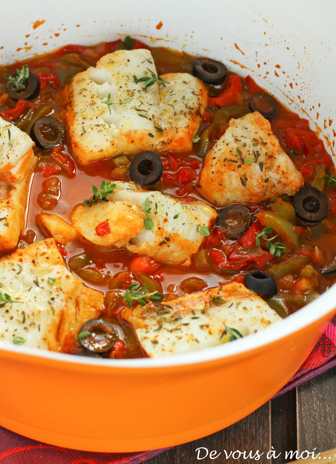 De vous à moi...: CABILLAUD AUX POIVRONS, COMME AU PAYS BASQUE