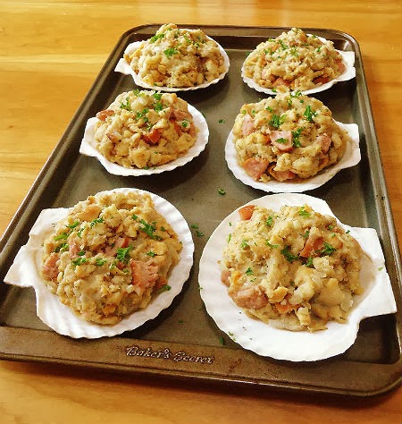 One Perfect Bite: Clam Stuffing for Shells or Fish