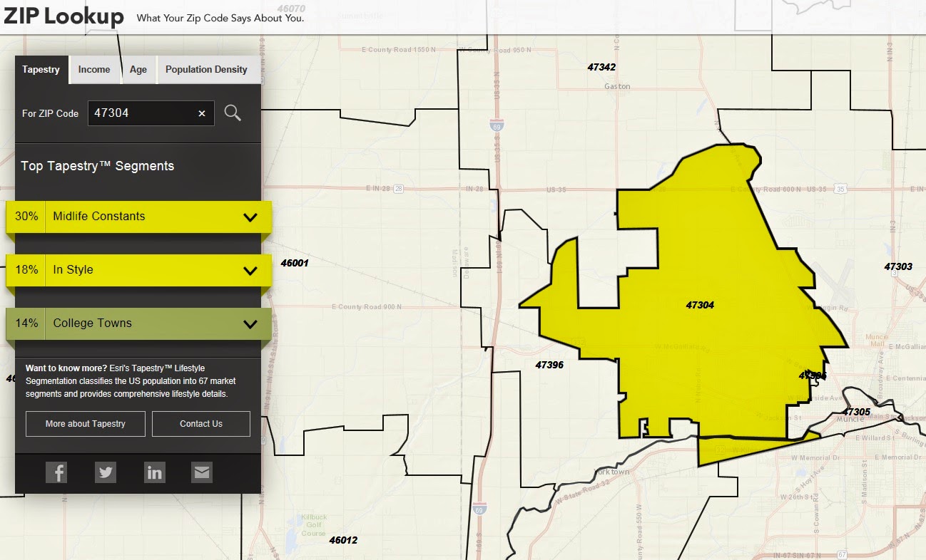 GIS Research and Map Collection: ESRI Creates Zip Code Profiles from ...