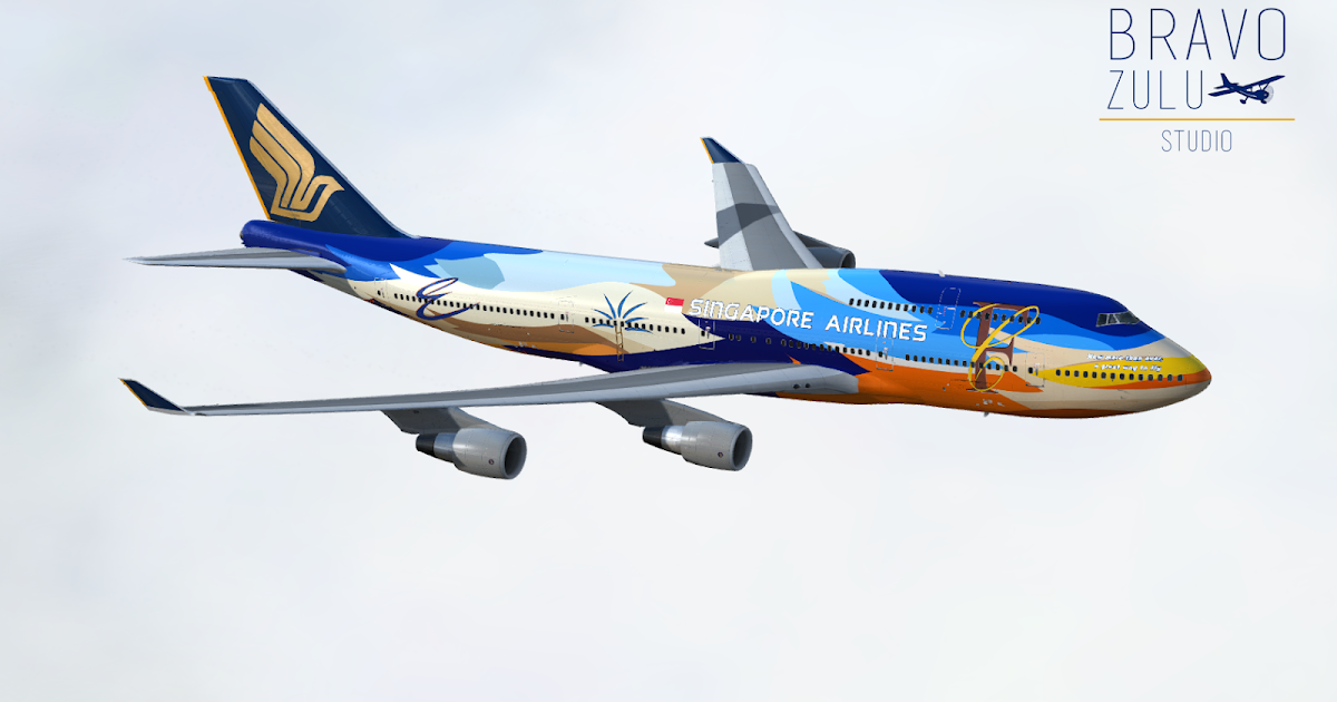 Boeing 747-400 Singapore Airlines Tropical | Bravo Zulu Repaint Studio