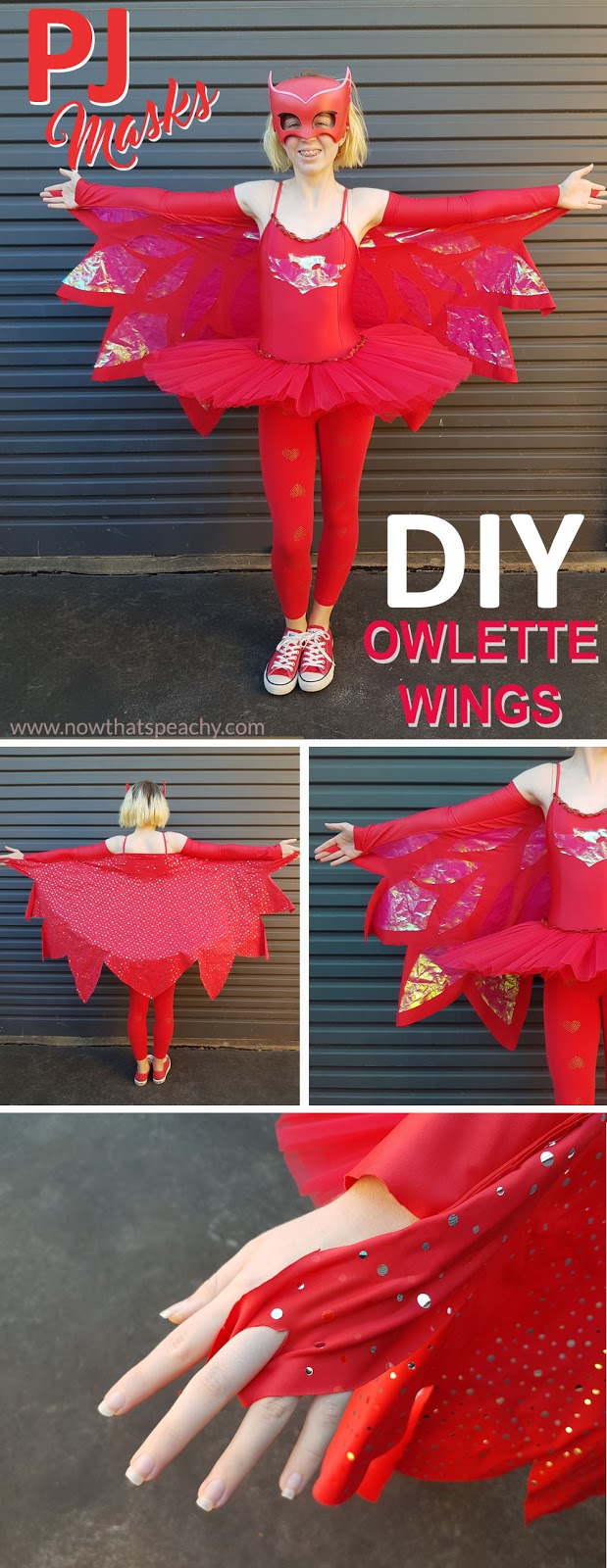 Easy DIY PJ Masks Owlette Wings | No sew or Basic sew, 2 method ...