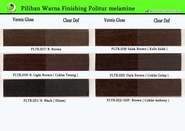 Warna pilihan finishing politur melamik - Allia Furniture