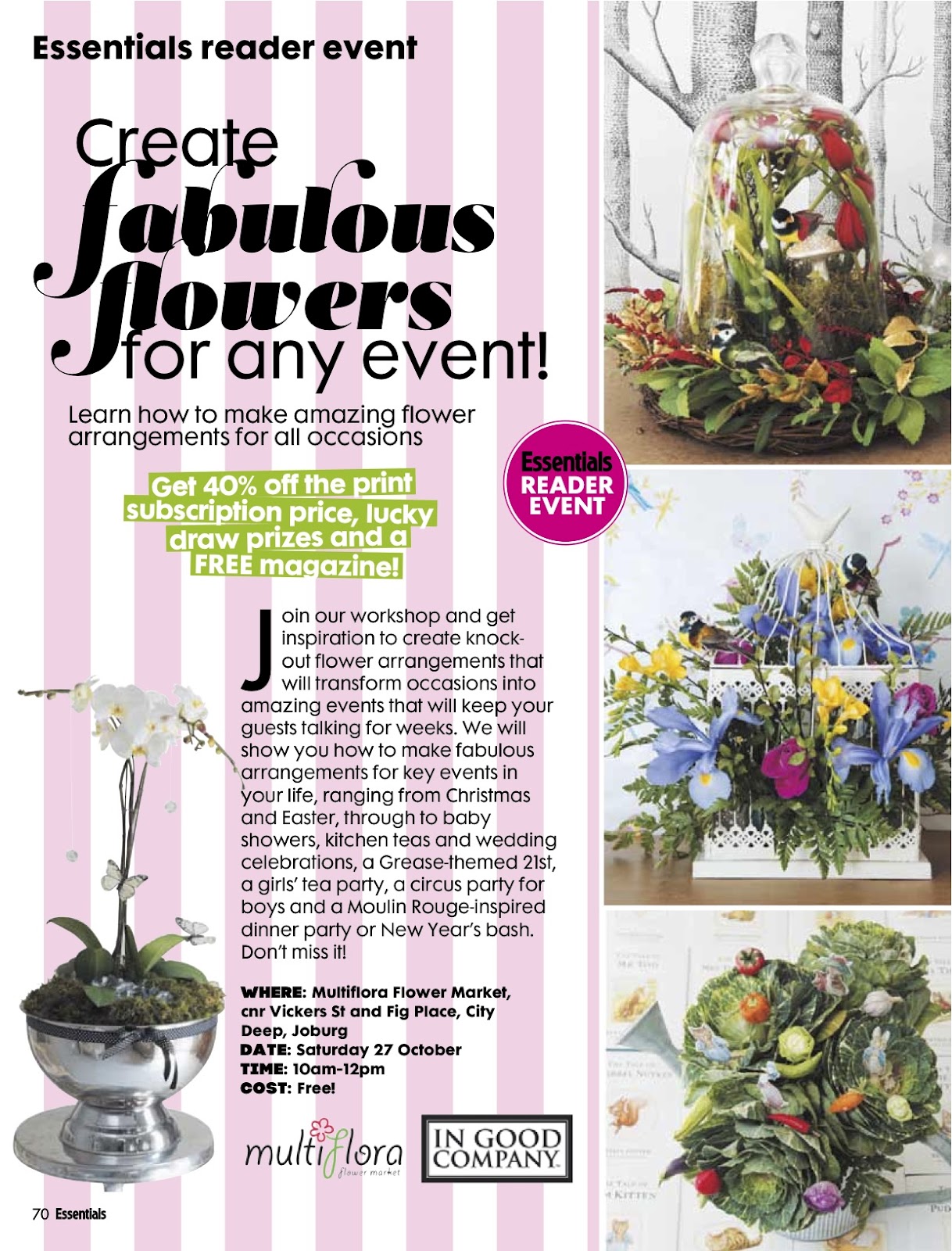 You are In Good Company: GOOD EVENTS - Flower Arranging Demo