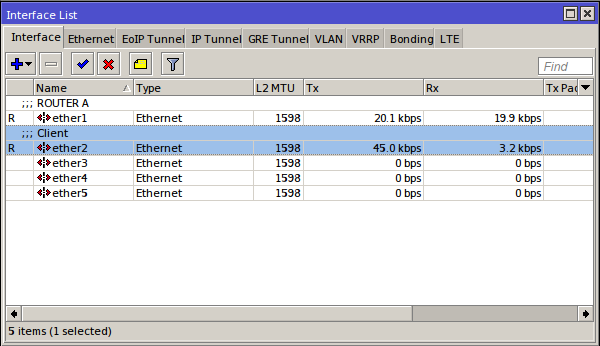 Membuat Routing Static dengan 2 Mikrotik