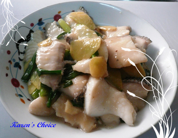 My Unique Kitchen: STIR - FRY SLICED FISH WITH GINGER & SPRING ONIONS ...