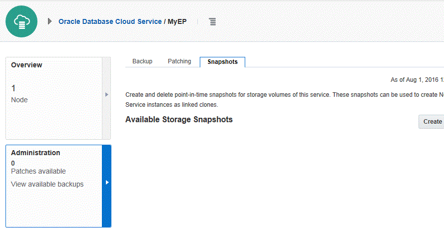 Oracle Cloud Solutions News: DBCS Snapshot