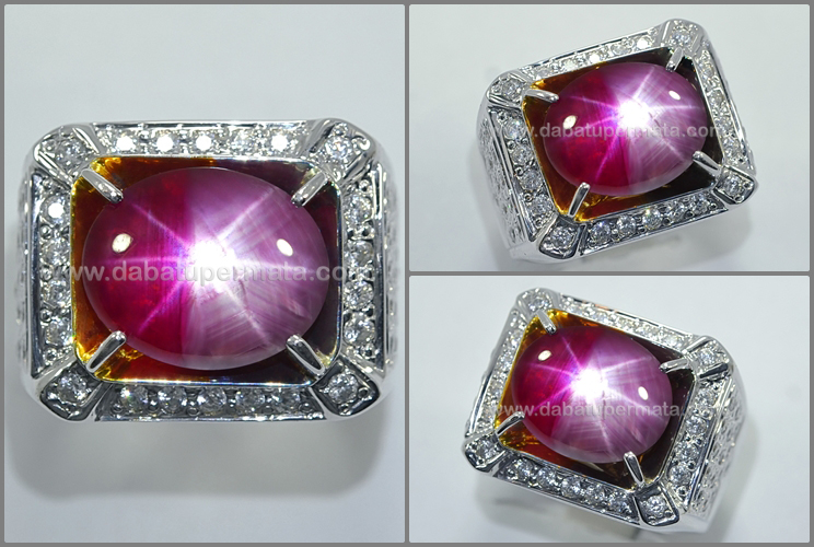 Antique Elegant RUBY Star, Red & White - RBS 286