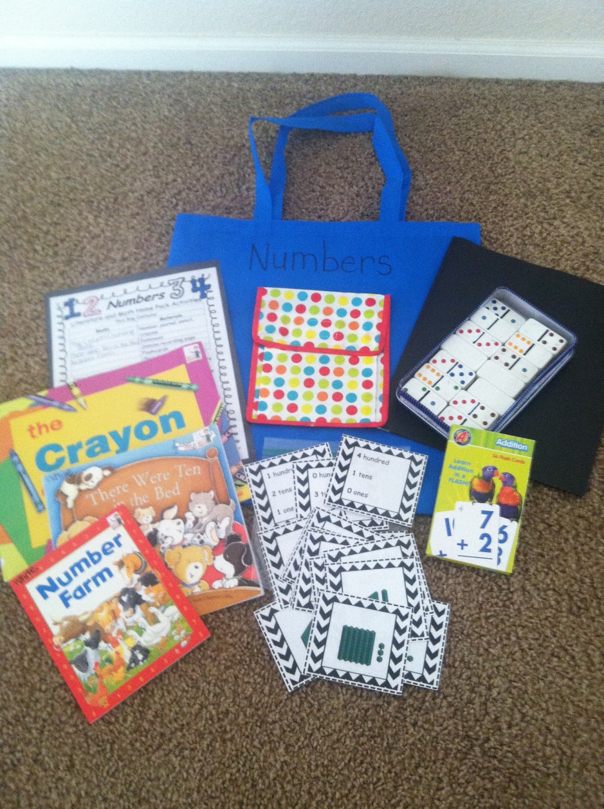 Ms. White's Kiddos: Literacy & Math Bags: Pack One