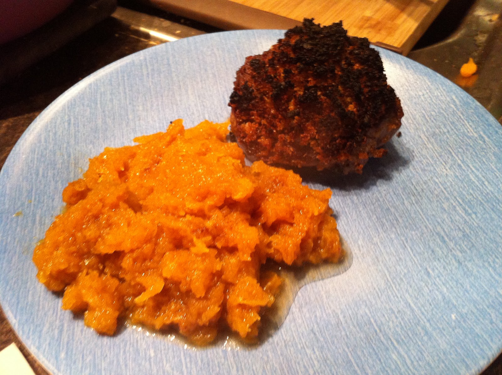 Amateur Domestic: Clean Eating: Encrusted Beef Tenderloin & Squashed Squash