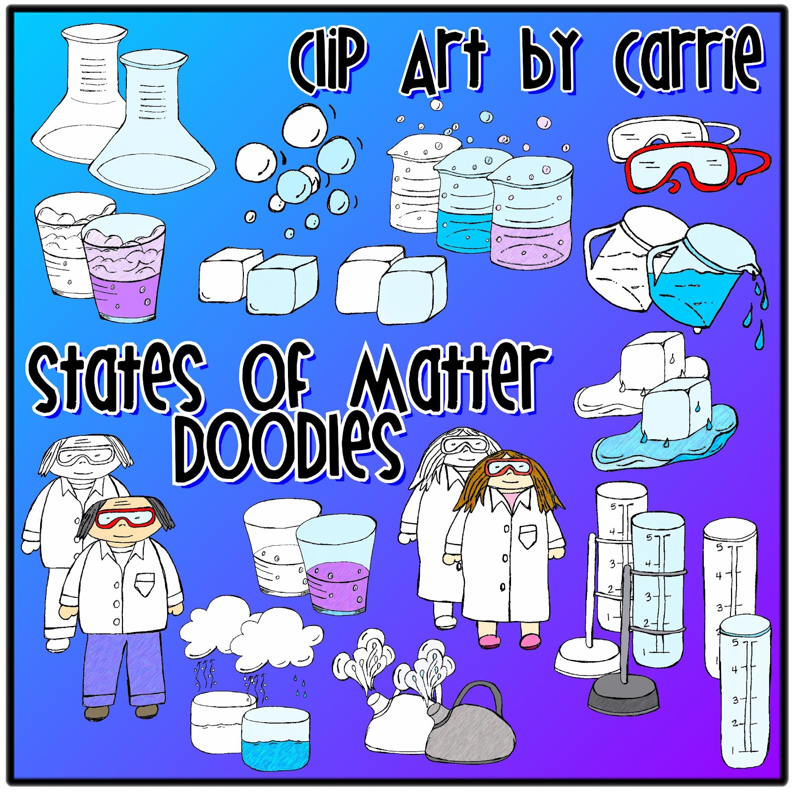 Clip Art by Carrie Teaching First: States of Matter Doodles and FREEBIE ...