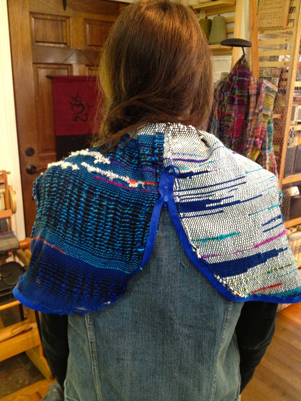 CENTERING WITH FIBER: Saori weaving student for a 3 day workshop