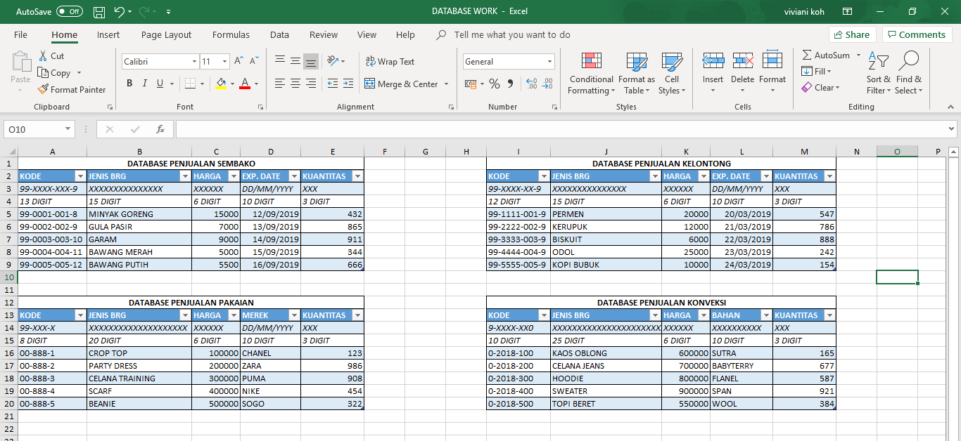 CONTOH MEMBUAT DATABASE DENGAN EXCEL