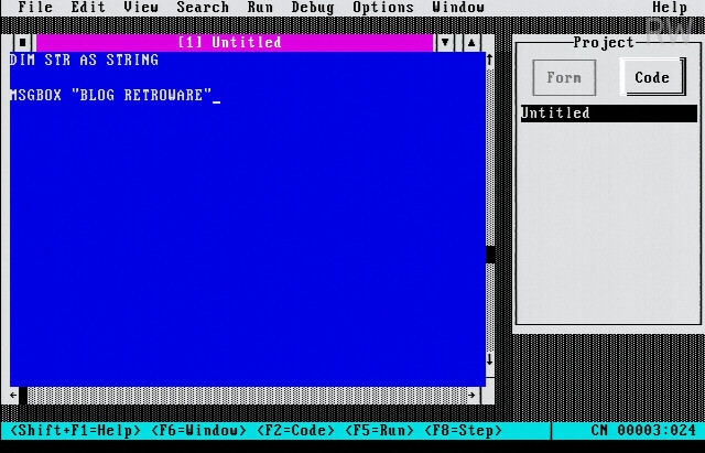 Programando no Visual Basic 1.0 para MS-DOS