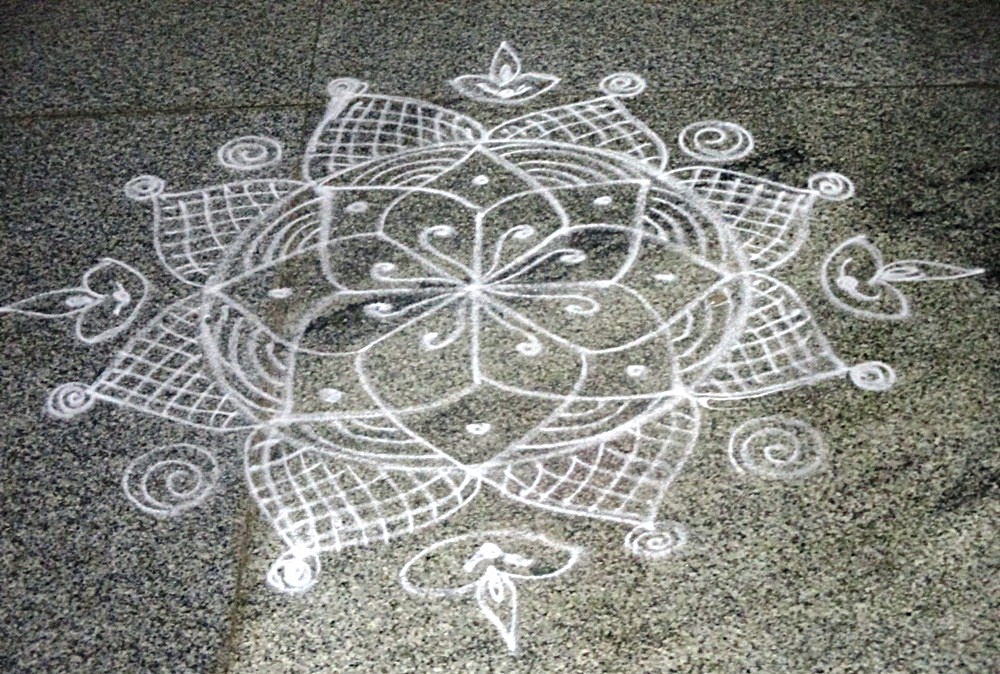Vilakku kolam How to draw karthigai deepam special kolam 8