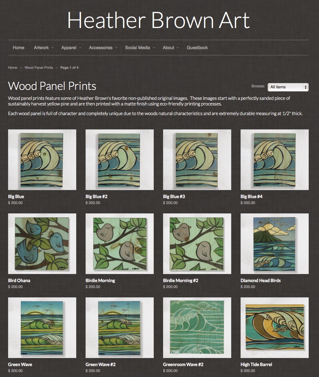 The Surf Art of Heather Brown: Heather Brown X Bird Party The Band Wood ...