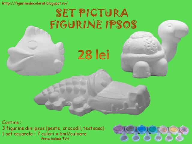 Figurine ipsos de pictat/colorat: Set pictura figurine din ipsos ...