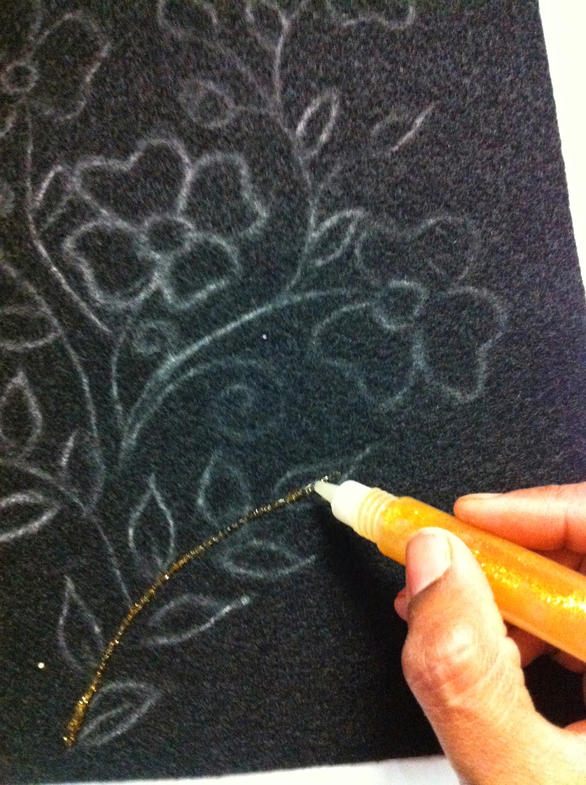 Me N My World: glitter work-Dollar store craft