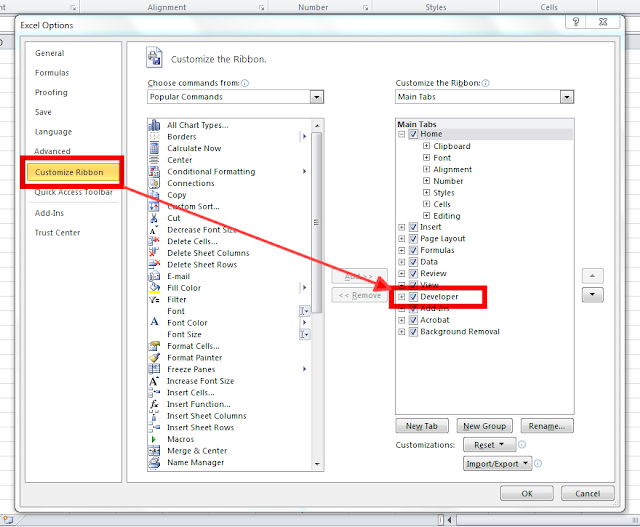 How to enable developer tab in excel - sbmopla