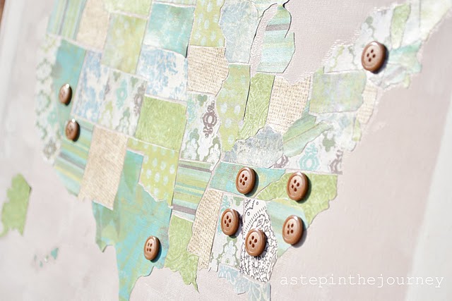 Be Different...Act Normal: Scrapbook Paper Map