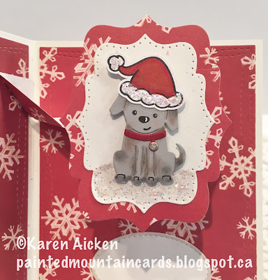 Painted Mountain Cards: Doggie Christmas Pop-Up Card