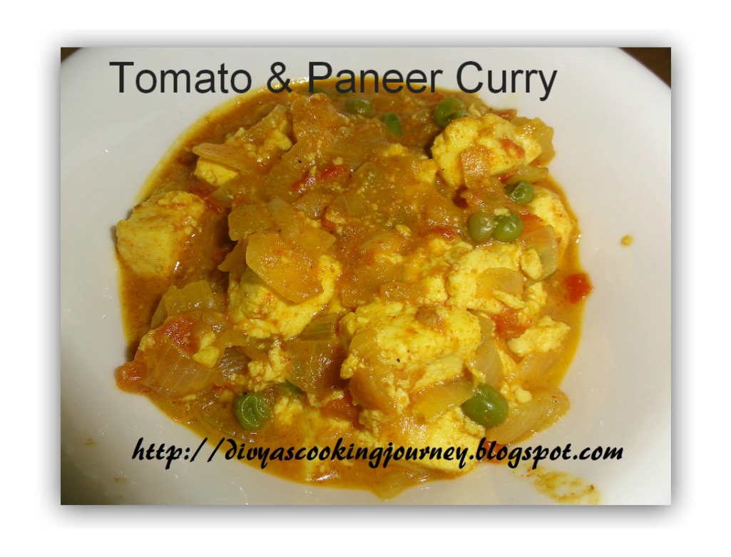 Divya's Cooking Journey: Tomato & Paneer Curry.
