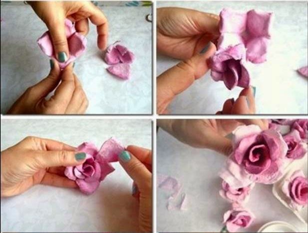 DIY Egg Carton Roses - The Idea King