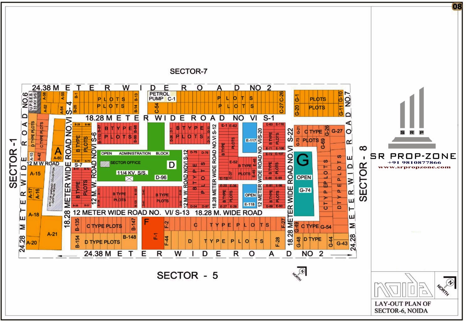 Layout Plan of Noida Sector-6 HD Map