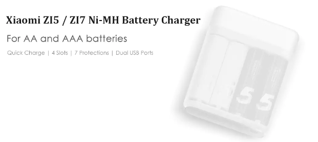 Sun Flashlight จำหน่าย ไฟฉายประสิทธิภาพสูง: เครื่องชาร์จแบต Xiaomi ZI5/ZI7 NiMH 4 Slot
