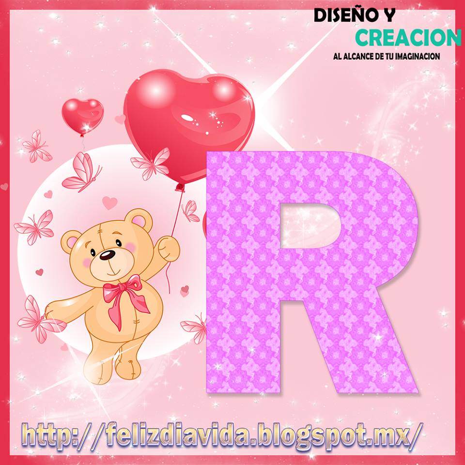 Iniciales Nombres y Más: Iniciales en un tierno osito J a la R