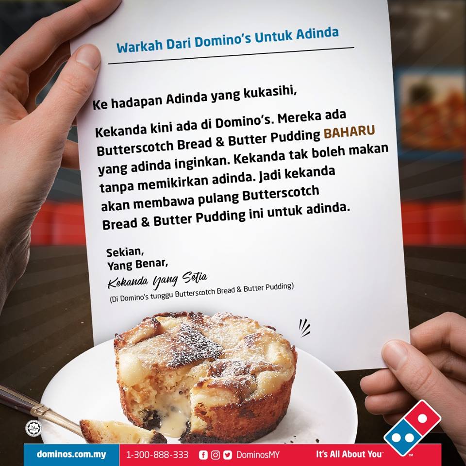 Domino’s Perkenalkan Puding Roti Mentega Butterscotch - dboystudio
