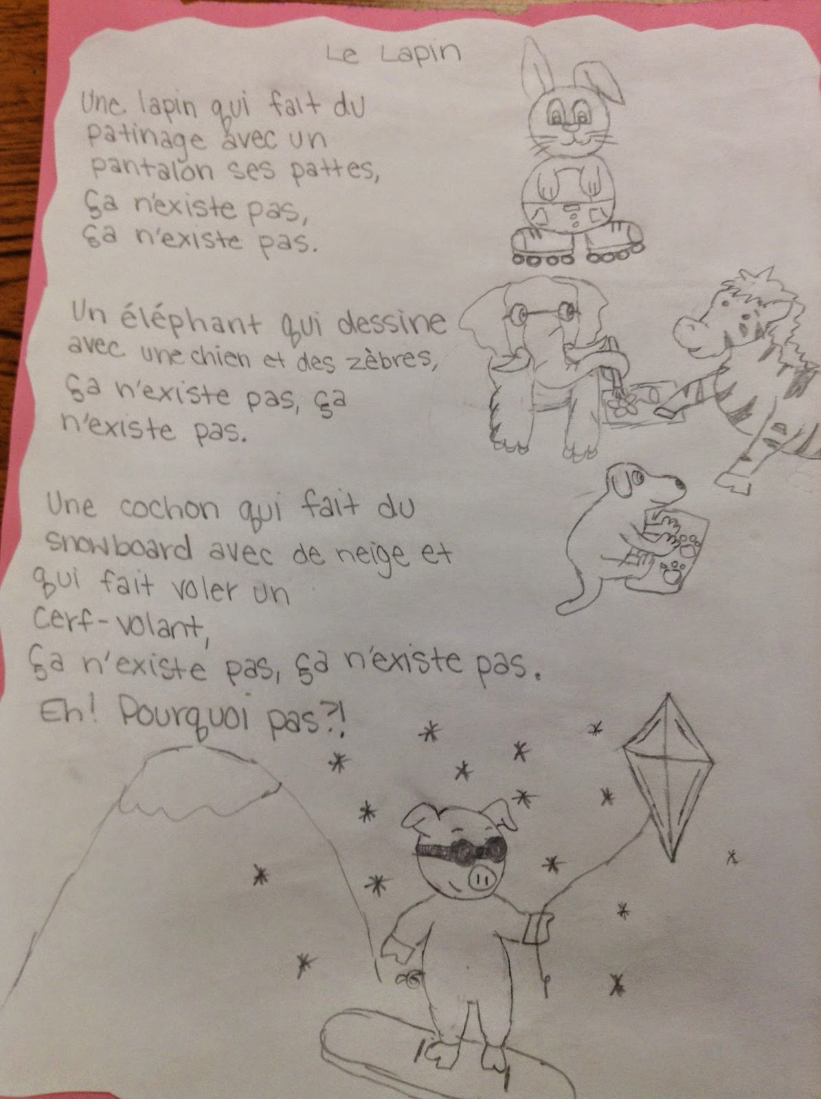 Bienvenue aux cours de français au lycée Mount Vernon: Écrivons à la ...