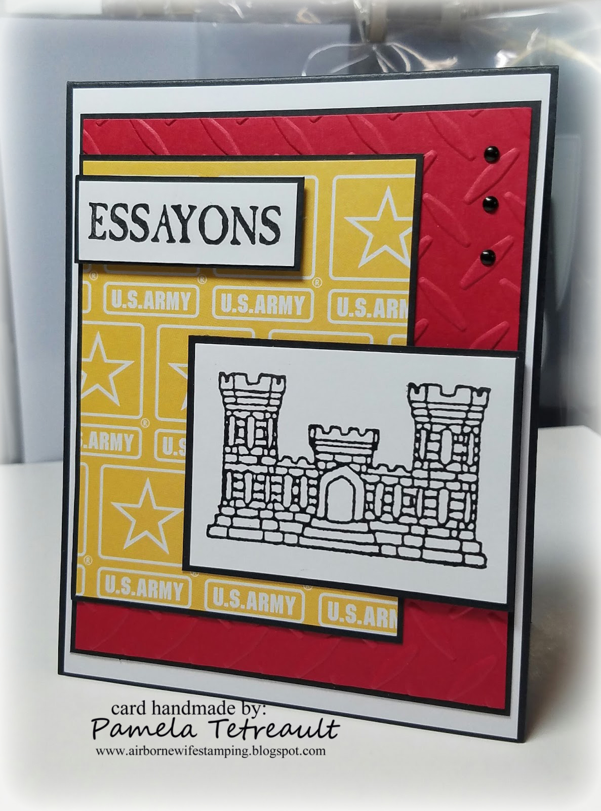 airbornewife's stamping spot: Army Engineer Castle "Essayons" card